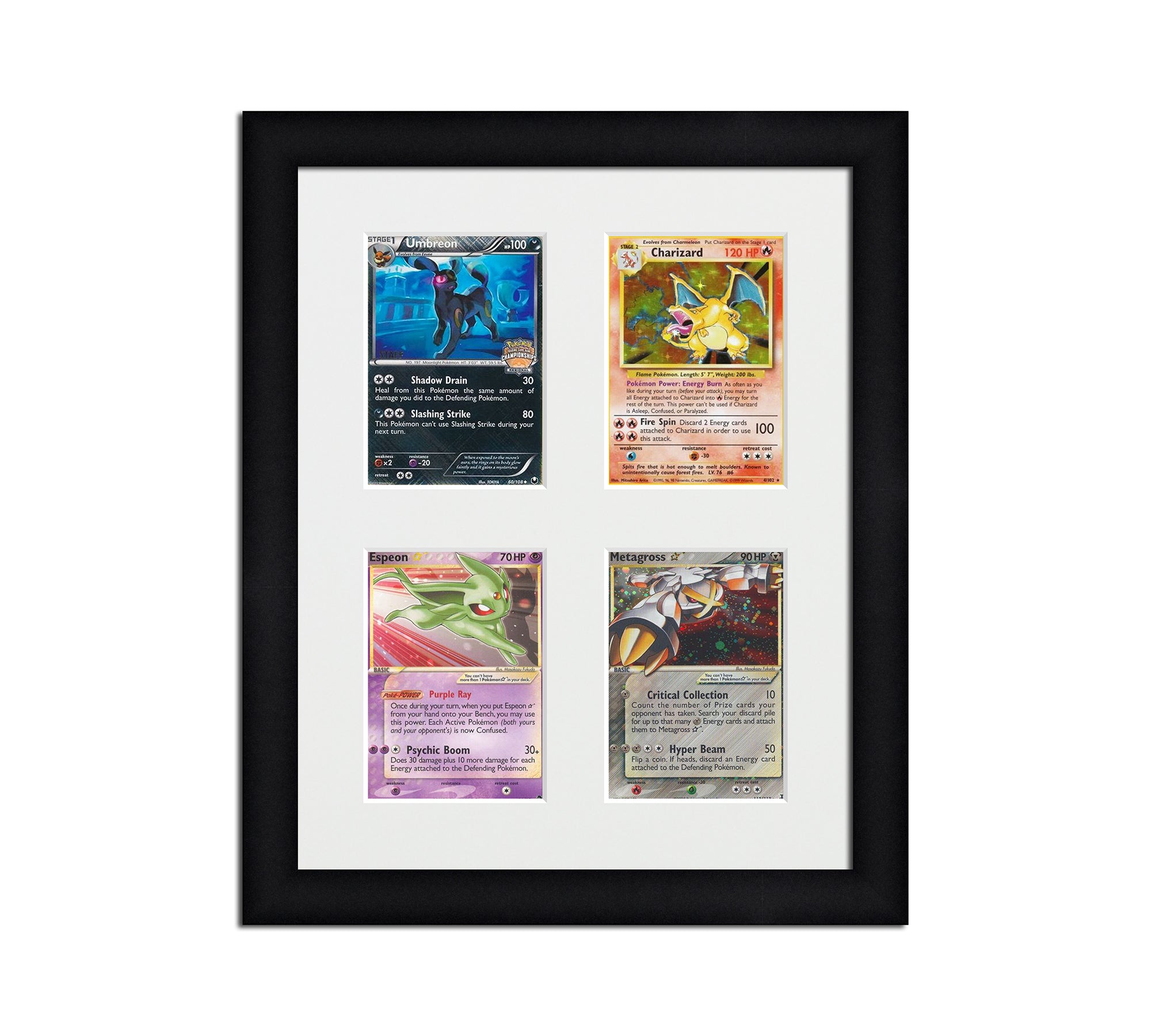 Card Frame Display - 4 Openings for Pokemon, Magic The Gathering, or o ...
